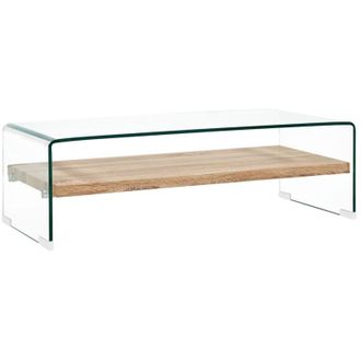 vidaXL Vidaxl - Table basse Clair 98x45x31 cm Verre tremp&eacute;
