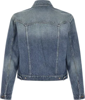 Versace Medusa-Embellished Denim Jacket - Blue