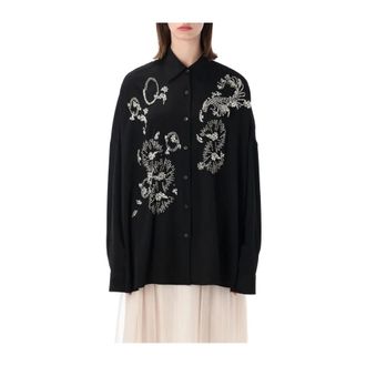 Dries Van Noten Oversized Verzierter Hemd - - Blouses & Shirts - Damen - Schwarzk - M