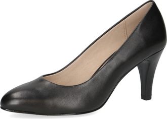 Caprice Damen Pumps aus Leder mit Trichterabsatz, Schwarz (Black Nappa), 38.5 EU