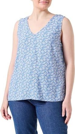 Vila Vila Vilise Haut à col en V, Bleu Coronet/AOP : nua Eggnog, 36 Femmes