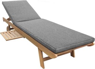 Happy Garden Happy Garden - Bain de soleil pliant en acacia kanawa - coussin gris