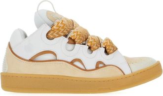 Lanvin Homme, Chaussures, Blanc, Taille: 42 EU Curb Leather Baskets