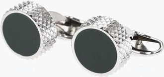 Corneliani Silver-Tone Metal Round Cufflinks with Contrasting Detail size Unica