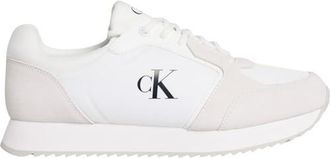 Calvin Klein Baskets Runner Femme Laceup Sock Sportives, Blanc (Bright White/Black), 41