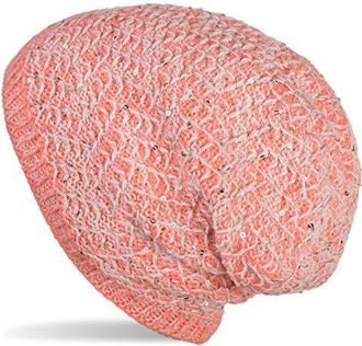 styleBREAKER Bonnet Mou Chaud &agrave; Maille pour Femmes avec Paillettes et Doublure en Polaire, Bonnet Mou Long Slouch dhiver, fabriqu&eacute; en Pologne 04024168, Couleur:Cor