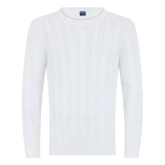 Fedeli Lang&auml;rmliger Rundhals-Pullover - - Knitwear - Herren - Wei&szlig; - L