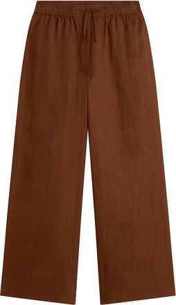 Tommy Hilfiger Femme, Pantalons, Brun, Taille: 40 FR Pantalon Fluide en Lin