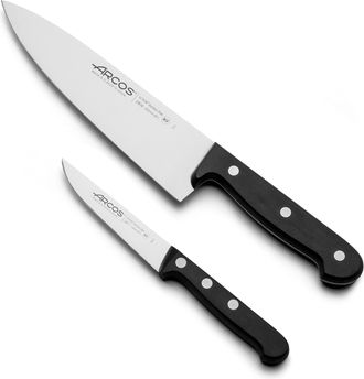 Arcos Messerset 2-teilig - Edelstahl Nitrum, Klinge 360 mm, 363 g - Professionelles Küchenmesser zum Kochen - Ergonomischer Griff aus Polyoxymethylen (POM) 