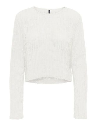 Only Damen Onlcaty L/S Knitted Cs JRS Top, Cloud Dancer, Large