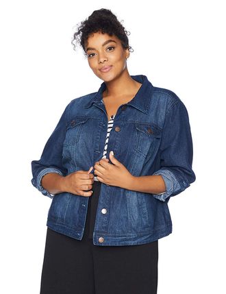 dollhouse Damen Dark Plus Jeansjacke, Dunkle Denim-Waschung, 1X