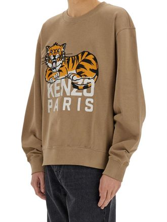 Kenzo Happy Tiger Graphic Sweatshirt - Beige