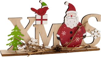 Generico Weihnachtsdekoration, festlich, Holztisch, Ornament, Santa Schn&auml;nemann, Center Accessoire | kreatives Winterzubeh&ouml;r f&uuml;r Zuhause, Esszimmer, K&uuml;che, Bad