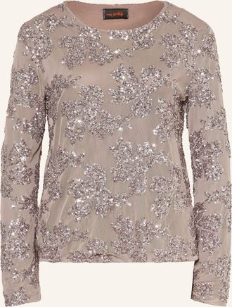 Miss Goodlife Miss Goodlife Longsleeve Aus Mesh Mit Pailletten beige