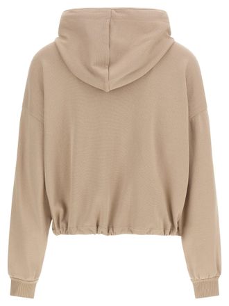 Brunello Cucinelli Womens Beige Cotton Hoodie Clothing