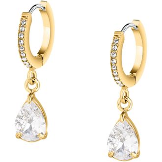 Cleor Boucles doreilles en acier et zircon