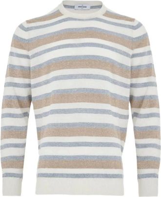 Gran Sasso Homme, Pulls, Multicolore, Taille: L Pull Ras du Cou En M&eacute;lange De Lin Multicolore