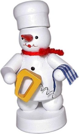 Rudolphs Schatzkiste Winterdekoration Bäcker Schneemann mit Rührgerät Höhe 8cm NEU Schneemensch Holzfigur Weihnachtsfigur