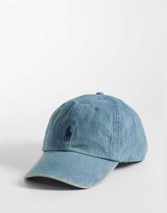 Polo Ralph Lauren Baseballkappe aus Denim in Blau mit Logo