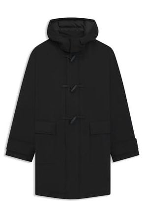HUGO BOSS Hommes Mever2541 Duffle-coat matelass&eacute; en tissu noir intense d&eacute;perlant