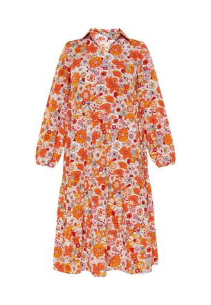 Usha Kleid Frauen orange mehrfarbig