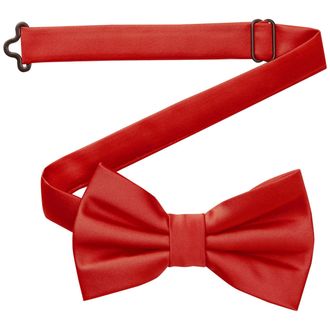 DonDon Fliege Herren handgefertigt Seiden-Look 12 x 6 cm Fliege Rot