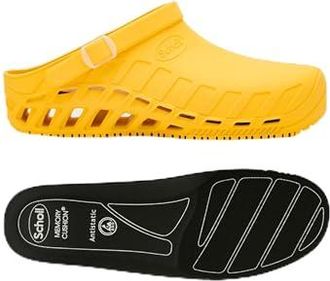 Scholl Clog Evo Jaune + Semelles Pro Antistatiques avec Memory Cushion pour Clog Evo - Jaune/Noir