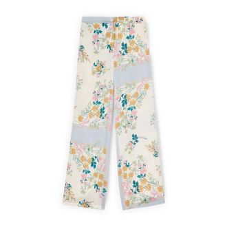 Motivi Palazzo-Hose aus Satin mit Print - - Trousers - Damen - Mehrfarbig - XS