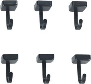 WENKO Magnethaken Mod. Jet 6er Set praktische Haken im minimalistischen Industrial-Design für magnetische Flächen Maße je 2,2 x 3,9 x 2,3 cm Schwarz