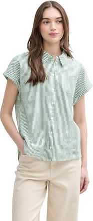 Tom Tailor Denim TOM TAILOR Denim 1045764 Blouse, 37253-white Green Vertical Stripe, M Femmes