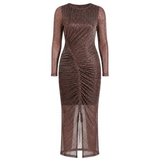 Ted Baker Anthers Metallic Bodycon Kleid In Rosa Mit Raffungen