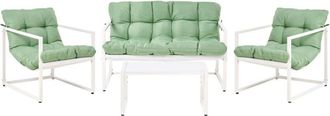 Beliani Lounge Set mit Tisch 4-Sitzer GARDA Metall Gr&uuml;n