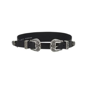Golden Goose Ceinture en cuir lav&eacute; &agrave; double boucle - unisex - Accessoires - Noir - Taille: 75 CM