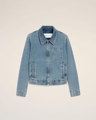 Ami Blouson Bleu Zipp&eacute; Ami De Coeur Contrast&eacute; en Coton Bleu Used - XXL - Homme