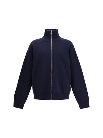 Axel Arigato Wool Blend High-Neck Zip-Up Sweater - Navy