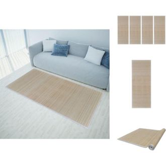 vidaXL Bambusteppiche 4 Stk. Rechteckig Natur 120x180 cm - Bambus Teppich - Wohnzimmer Teppich - Nat&uuml;rlicher Teppich - Rutschfeste Unterlage