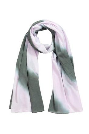 Ulla Popken Femme Grandes tailles Foulard &agrave; rayures batik. Bords frang&eacute;s lavande 1Size 840931808-1
