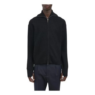 Paolo Pecora Homme, Pulls, Noir, Taille: L Cardigan en maille &eacute;paisse de laine