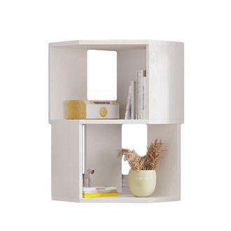 Generic Eck-B&uuml;cherregal, modernes und kreatives B&uuml;cherregal, B&uuml;cherregal, geeignet for die Aufbewahrung von B&uuml;chern, Fotoalben und Dekorationsgegenst&auml;nden zu 