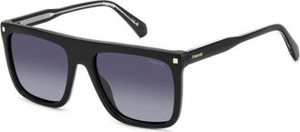 Polaroid Homme, Accessoires, Noir, Taille: 56 MM Lunettes de soleil rectangulaires