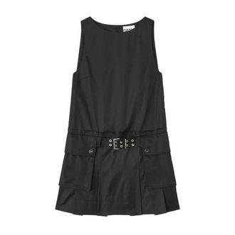 Ganni Duchesse Nylon Mini Kleid - - Dresses - Damen - Schwarzk - S