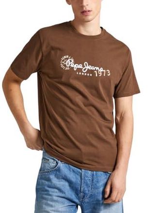 Pepe Jeans London Camille T-shirt Homme, Marron (Dark Mocca Brown), M