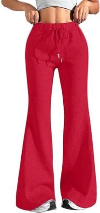 Generic Pantalon de surv&ecirc;tement pour femme avec poches - Uni - Taille &eacute;lastique - Pantalon de jogging d&eacute;contract&eacute; - Pantalon de surv&ecirc;tement &eacute;lastique avec poc