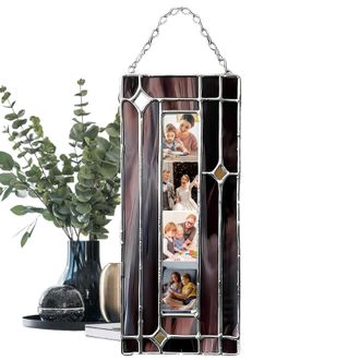 Generico Bilderrahmen f&uuml;r kleine Fotos, Anh&auml;nger aus Acryl mit Glasfenster, handgefertigt, f&uuml;r Familienfoto, f&uuml;r Neujahr, Auto, Weihnachten, Wachstum, Haus, Pa