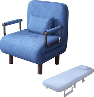 Generic Sessel Mit Schlaffunktion Sofabett Schlafsessel Schlafsofa 3in1 Mit Armlehne Verstellbare Rückenlehne Mit Kissen und Klappbaren Stützbeinen 60 X 68 X 