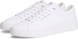 Tommy Hilfiger Sneaker TOMMY HILFIGER HARLEM CORE II CVS, Herren, Gr. 40, wei&szlig;, Baumwolle, unifarben, Basic, Schuhe Sneaker, Freizeitschuh, Halbschuh, Schn&uuml;rer mit L