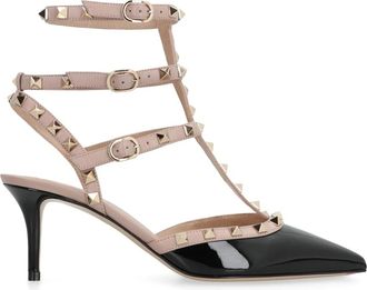 Valentino Garavani Femme, Chaussures, Noir, Taille: 36 EU Escarpins Slingback en Cuir Verni Cloutés