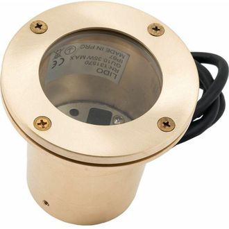 Licht-Erlebnisse Einbauleuchte Hof Haus IP54 GU10 Glas Messing Modern Einbaustrahler