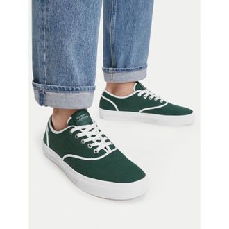 Tommy Hilfiger Sneakers aus Stoff Tommy Hilfiger Th Vulc Cup Long Lace Canvas FM0FM05874 Gr&uuml;n