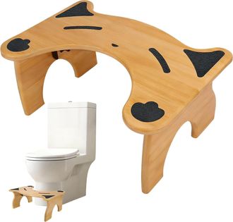 Generic WC Hockstuhl Geeignet f&uuml;r Erwachsene Personen,Faltbarer Anti-Rutsch-Hockstuhl | Tragbare Holz-Toiletten-Hocker mit einer H&ouml;he von 18 cm - F&uuml;r den Eins